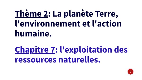 Th 2 chap 7 l'exploitation des ressources naturelles | Genially