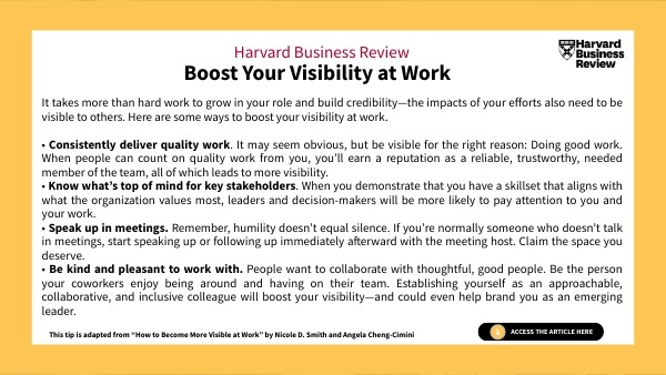 Boost Your Visibility at Work