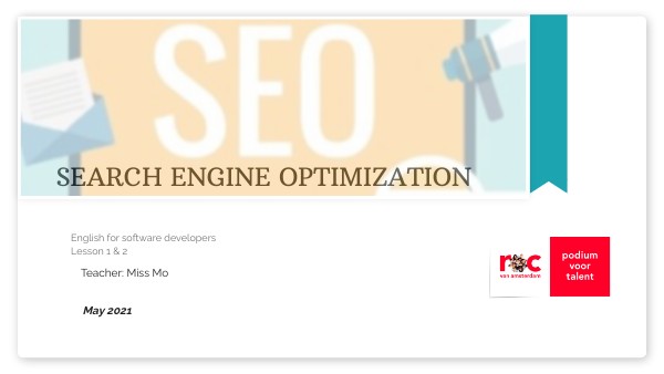 SEO lesson 1 & 2 eerstejaars | Genially
