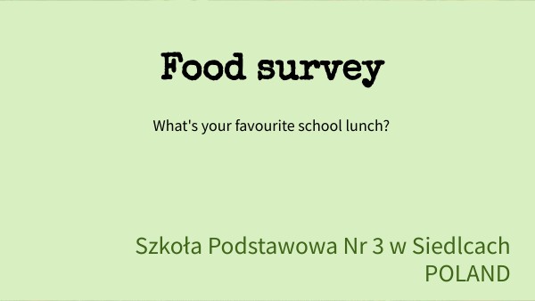 Food survey | Genially