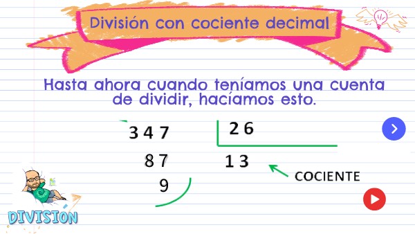 5.6 División con cociente decimal | Genially