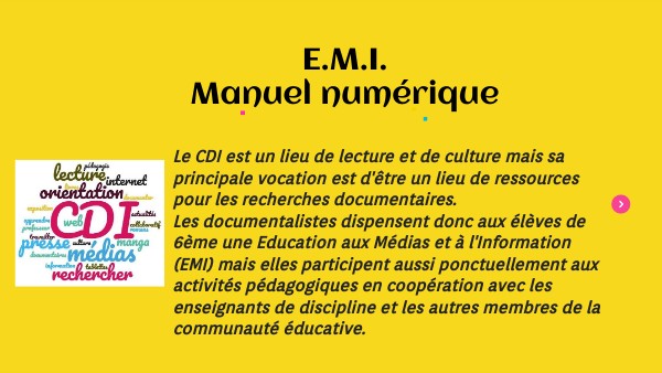 EMI 6e au collège Ingres | Genially