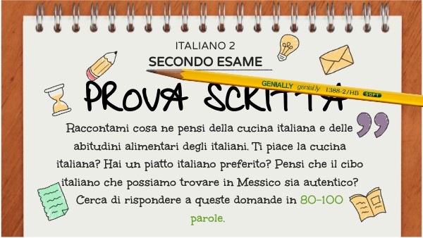 ITALIANO 2 PROVA DI PRODUZIONE SCRITTA - SECONDO ESAME | Genially