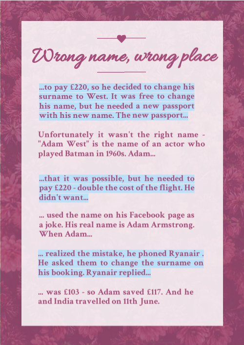 7B Wrong name, wrong place | Genially