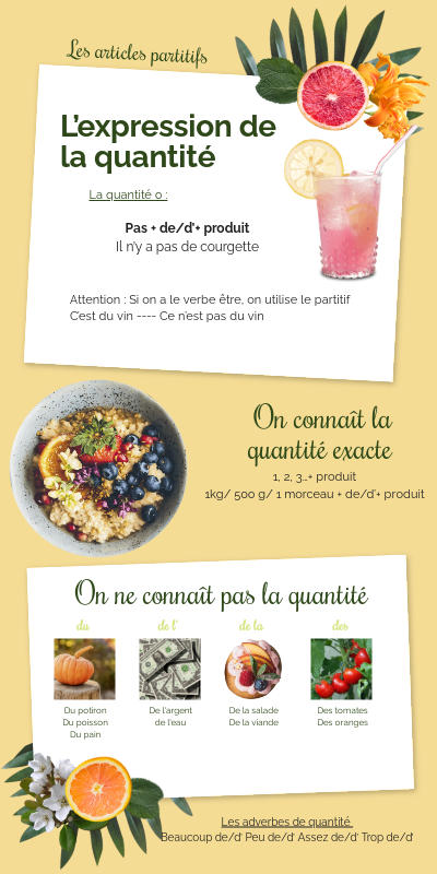 L’expression de la quantité