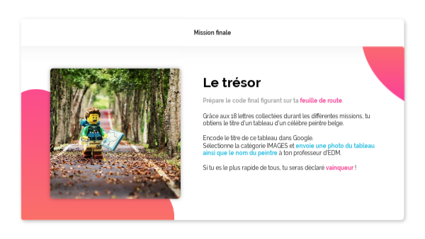 Mission finale. EDM. Chasse au trésor | Genially