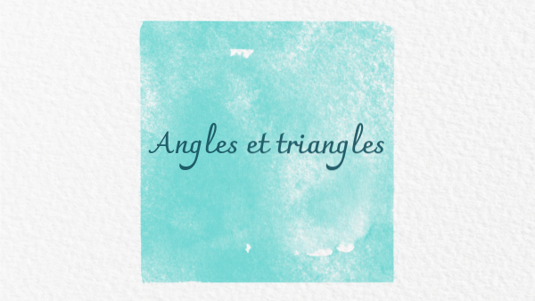 angles dans un triangle