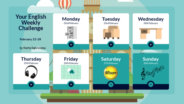 Second Grade's English weekly challenge | Genially