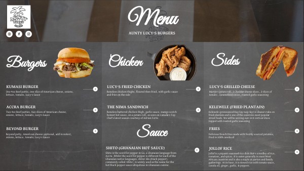 AUNTY LUCY'S MENU | Genially