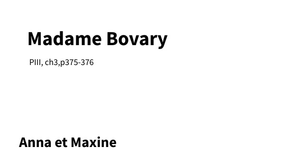 Madame Bovary | Genially