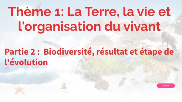Biodiversité, résultat et étape de l'évolution | Genially