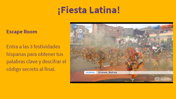 Fiesta latina escape room | Genially