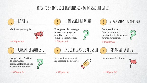 Activté 3 : La propagation et le codage du message nerveux