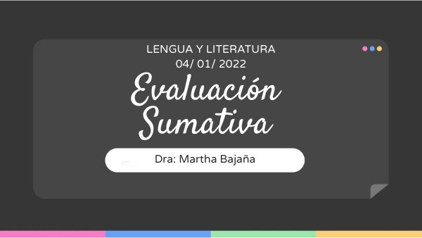 Evaluación Sumativa