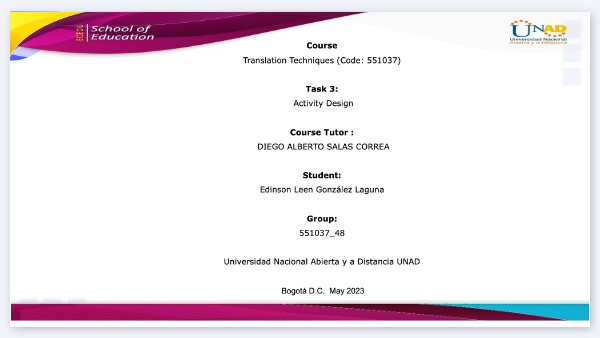 Task 3: Activity Design