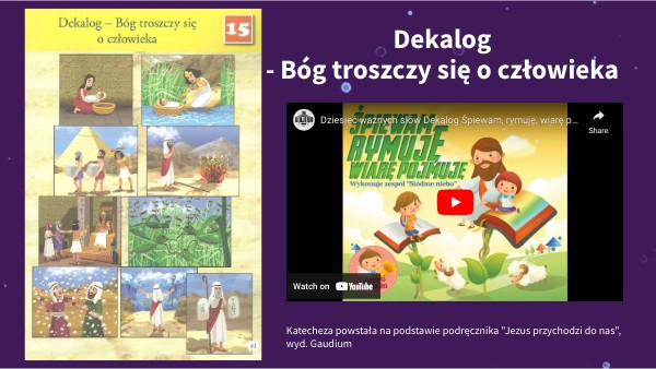15klasa3 Dekalog Bóg troszczy się o człowieka | Genially