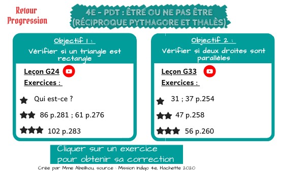 4e- PDT : Réciproque Pythagore et Thalès | Genially