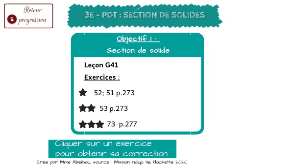 3e- PDT : Section de solides