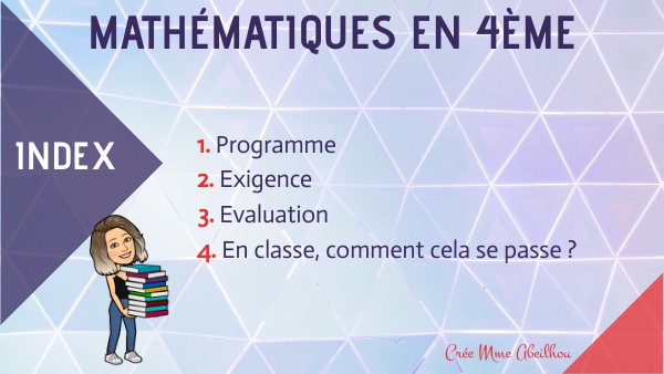 Présentation maths 4e- Mme Abeilhou | Genially
