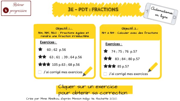 3e- PDT : Fractions | Genially
