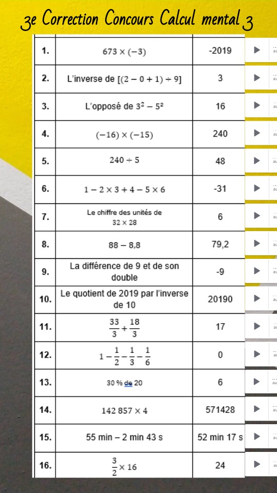 3e Concours calcul mental 3
