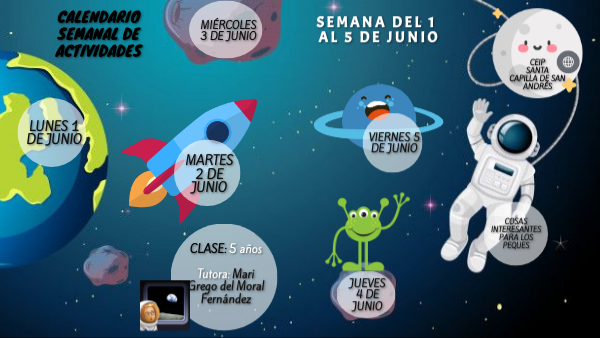CALENDARIO ACTIVIDADES - 1 AL 5 JUNIO | Genially