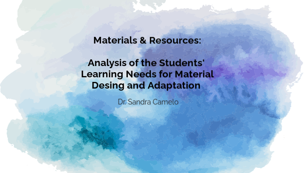 Materials & Resources Analysing Learners' Needs | Genially