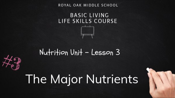 Lesson 3 - The Nutrients