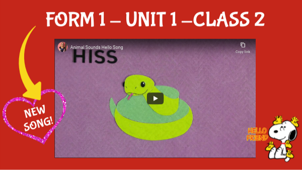 Form 1 - Unit 1 - Class 2 - Presentation