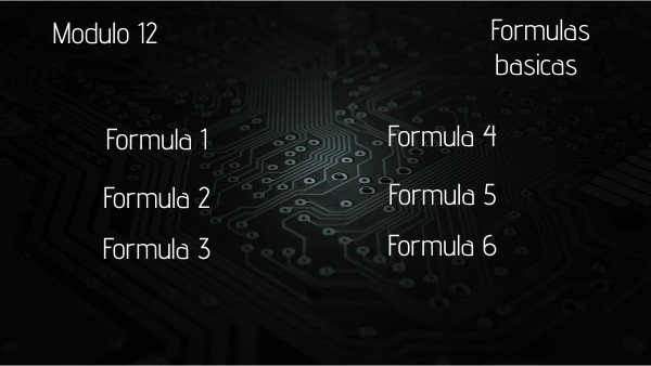 Formulas del modulo 12