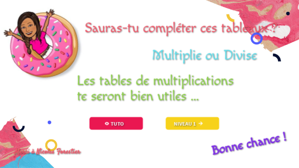 MATH Cycle 3 et 4 Les ceintures de tables | Genially
