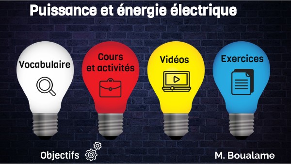 Travail 24 mai Parcours puissance et énergie électrique | Genially