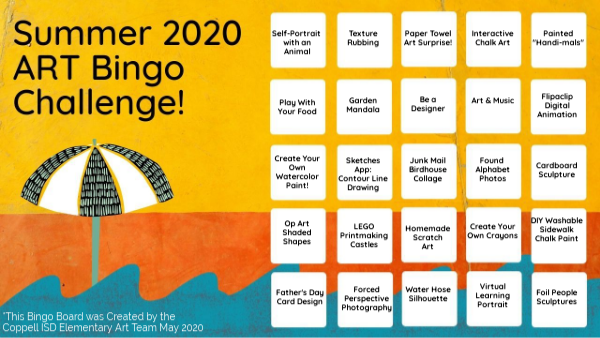 Summer 2020 Art Bingo