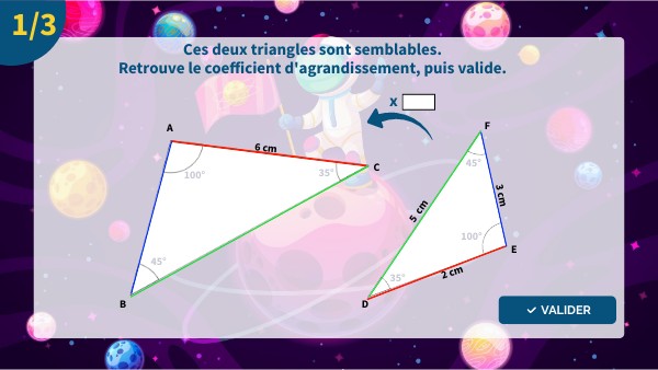 Calcul triangles semblables | Genially