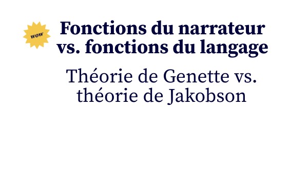 Fonctions du narrateur et fonctions du langage