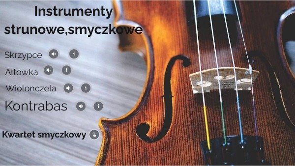 Instrumenty strunowe, smyczkowe. | Genially