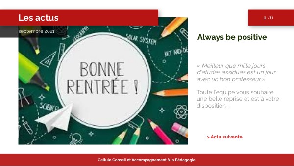 Affichage accueil- CCAP-Moodle_page d'actu-09.21 | Genially