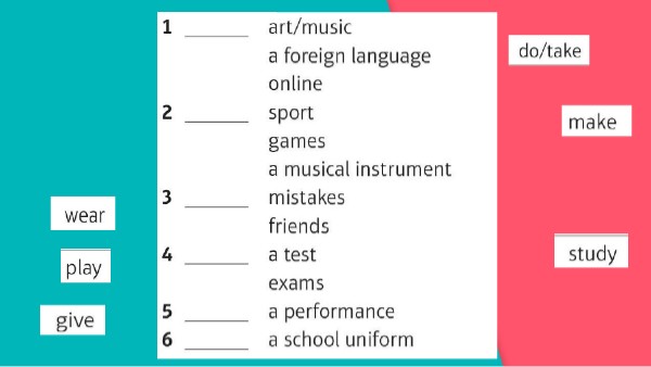 activities collocations | Genially