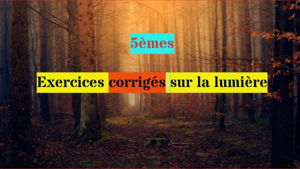 5èmes - correction exercices sur la lumière | Genially