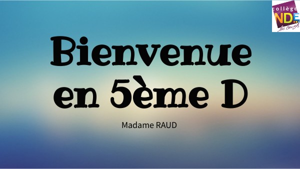 Rentrée 5ème | Genially