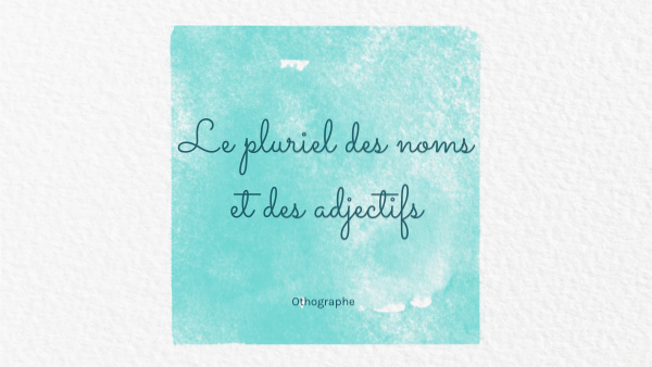 le pluriel des noms et adjectifs | Genially