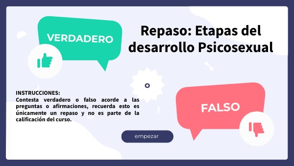 Repaso etapas del desarrollo psicosexual