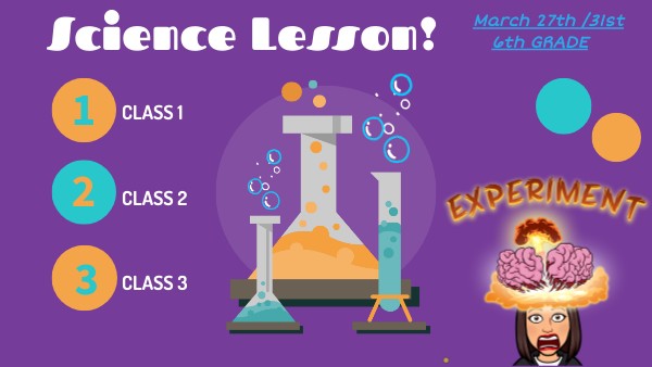 6th Grade (March 27th/31st)