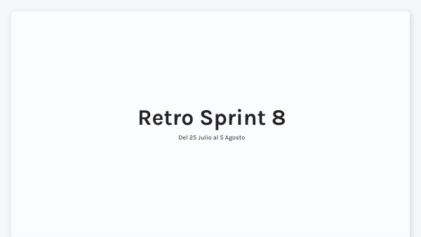 Retro Sprint 11 - 22 Julio