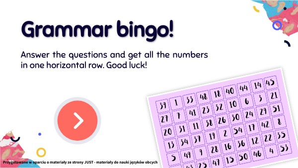 Grammar Bingo