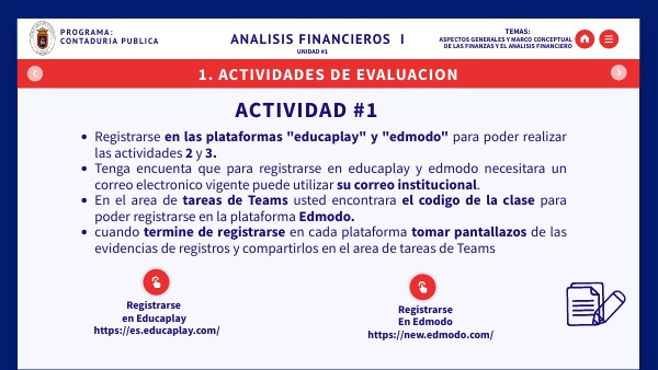 UNIDAD #1 ANALISIS FIN ACT.#1 | Genially