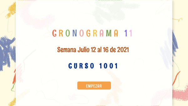 Cronograma 11. Curso 1001 | Genially