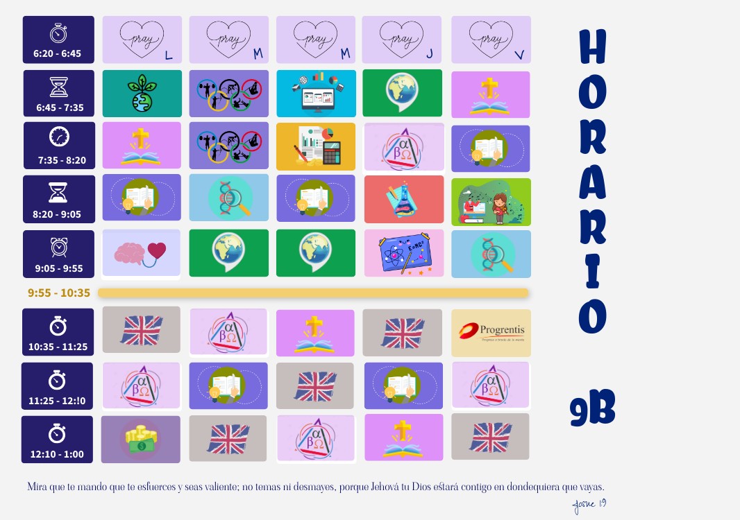 Horario 9B | Genially