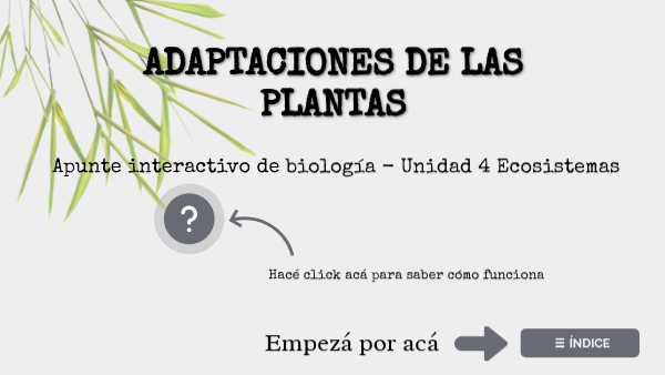 ADAPTACIONES DE LAS PLANTAS 1º | Genially