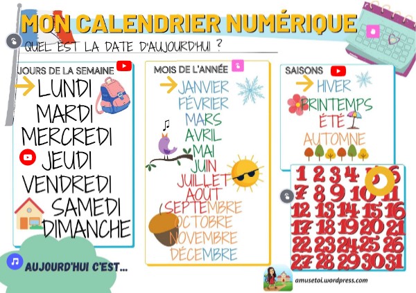 MON CALENDRIER NUMÉRIQUE | Genially